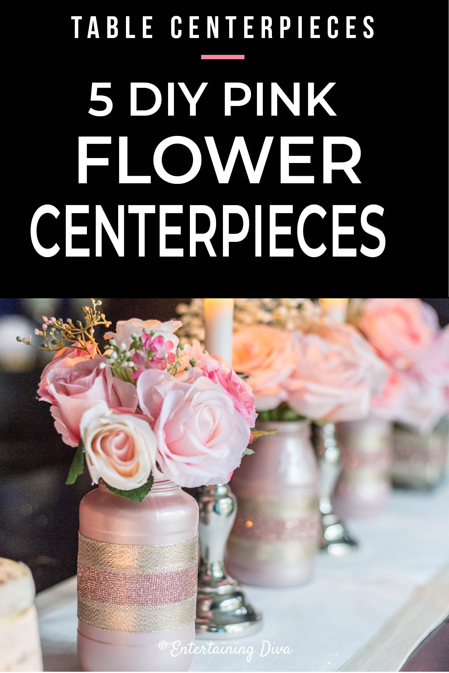 5 Simple But Elegant Pink Flower Centerpieces (That Are Low Enough To ...